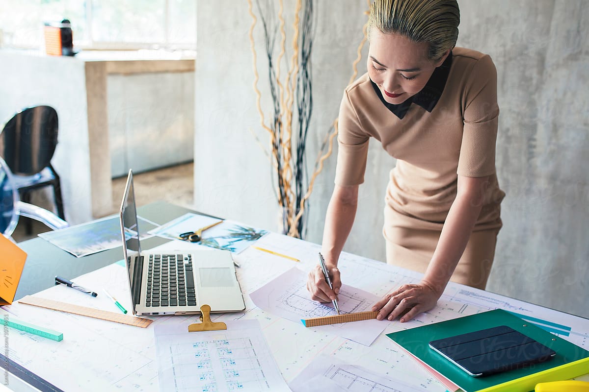 "Woman Architect Working" by Stocksy Contributor "Lumina" - Stocksy