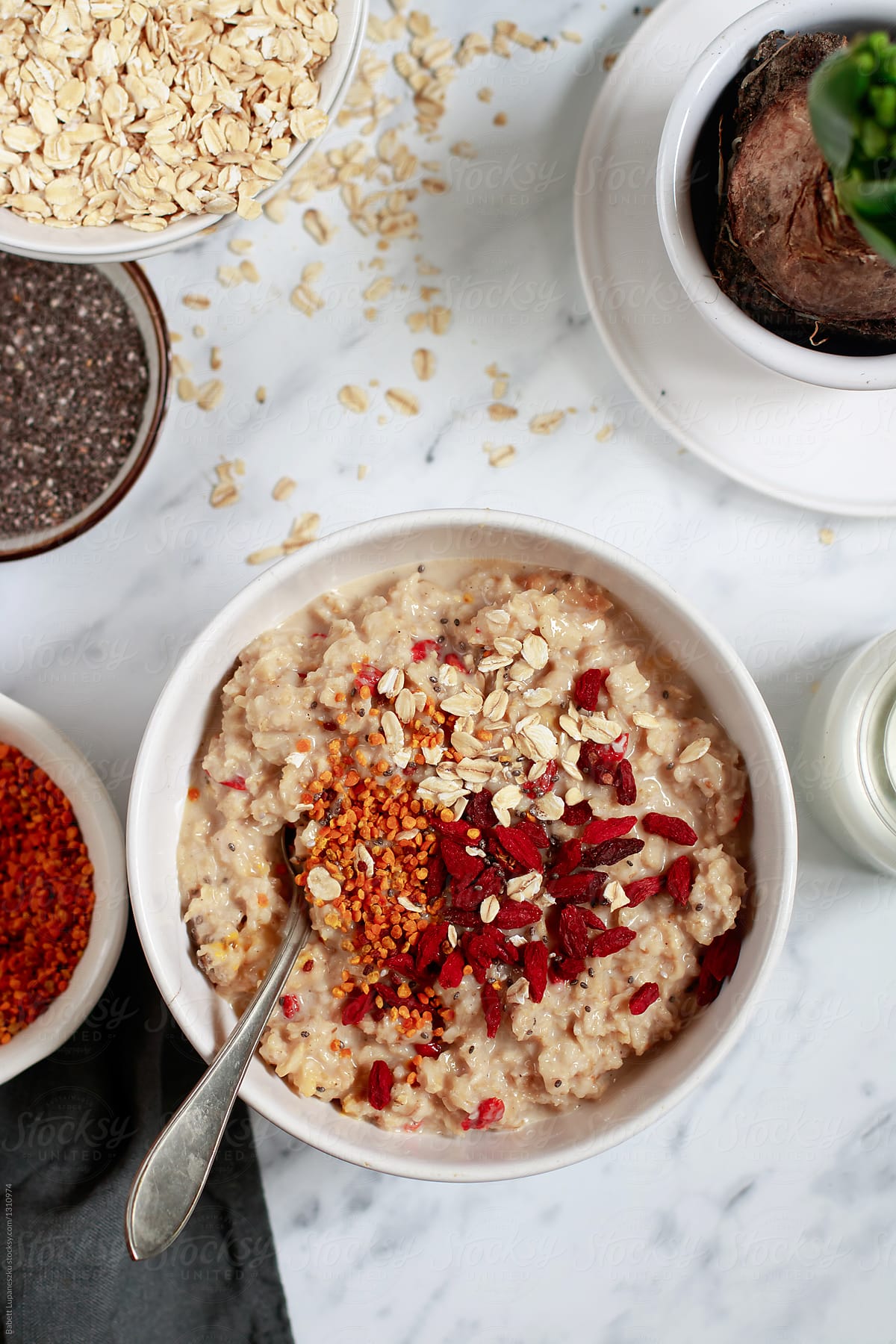 "Creamy Whole Grain Porridge With Almond Butter" by Stocksy Contributor ...