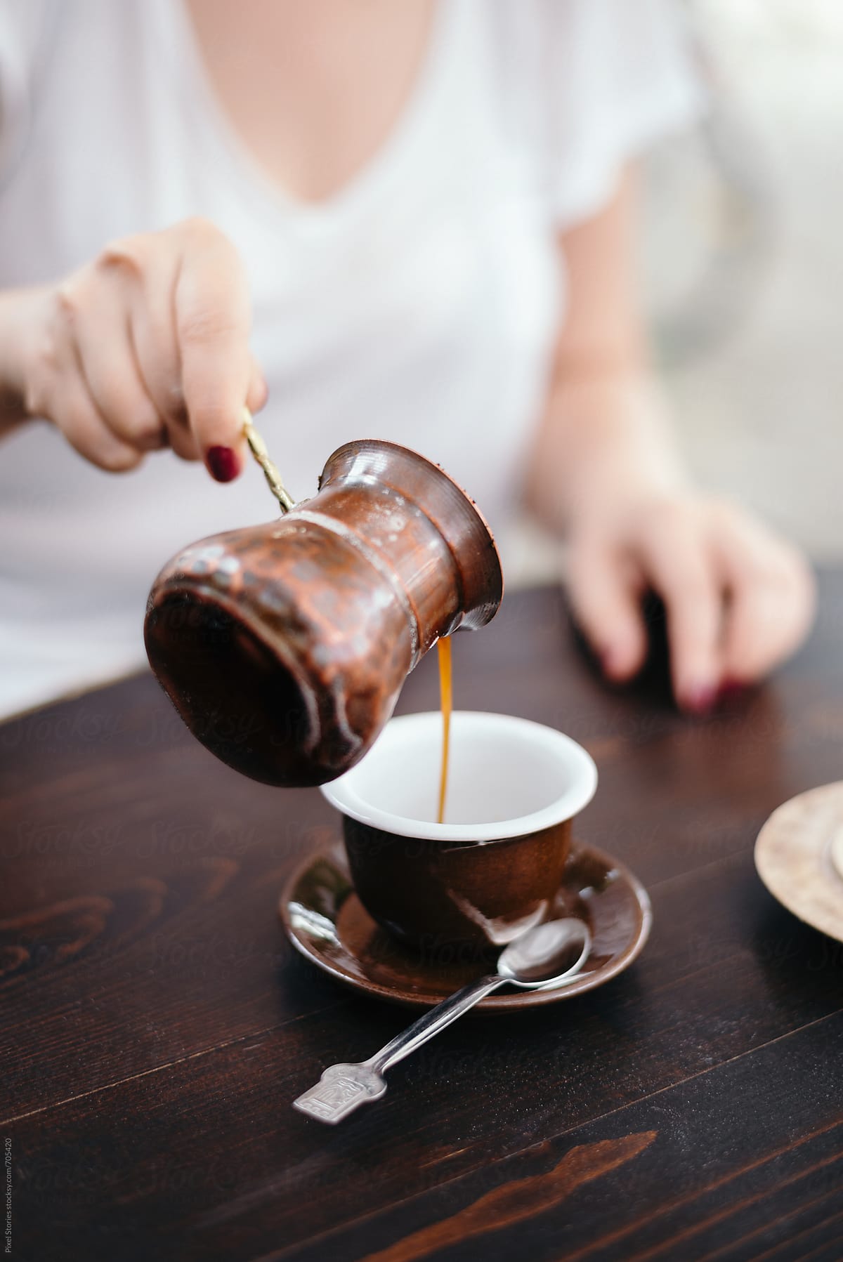 "Drinking Turkish Coffee Boiled In Pot (cezve)" by Stocksy Contributor ...