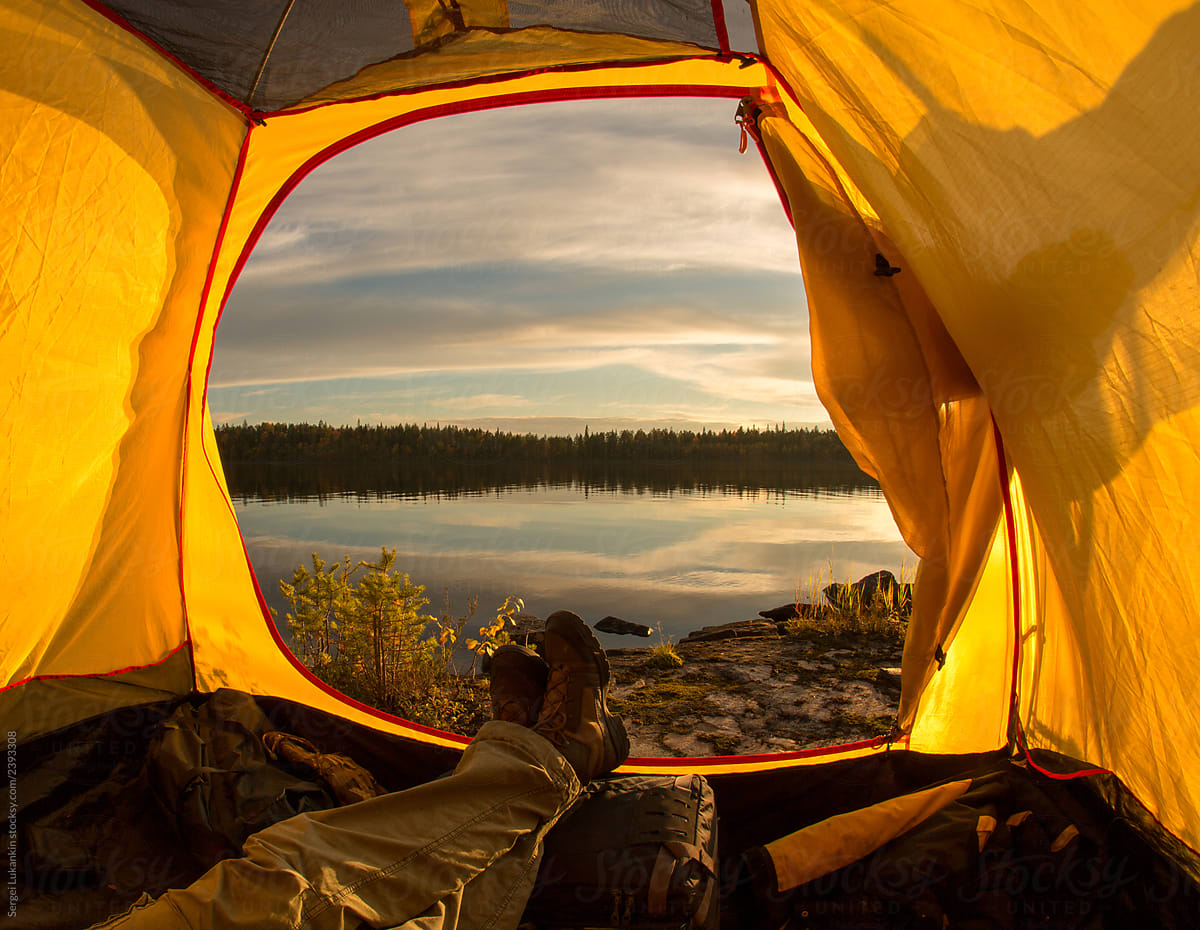 "Sunset View From The Tent" by Stocksy Contributor "Sergei Lukankin ...