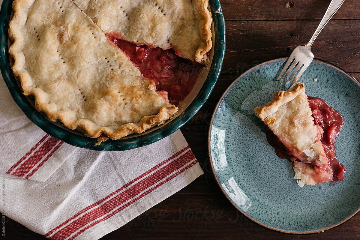 "Strawberry Rhubarb Pie From Overhead" by Stocksy Contributor "Gabi ...