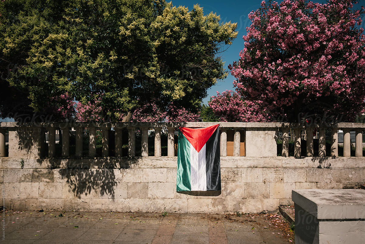 "Palestinian Flag On Stone Railing" by Stocksy Contributor "Yakov ...