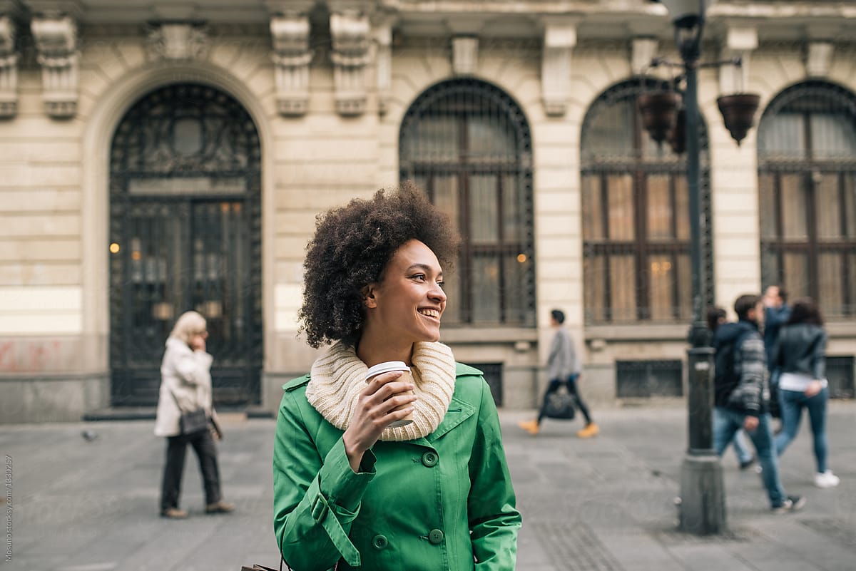 "Urban Woman Drinking Coffee In The Street" by Stocksy Contributor ...