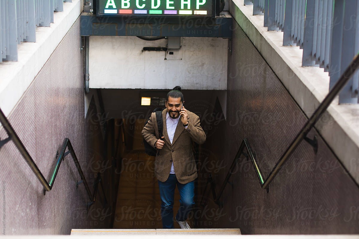 Business Person Walking Up Steps