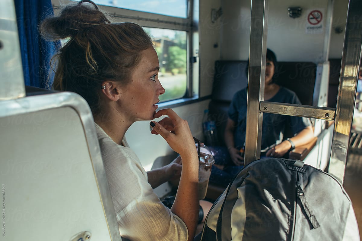 "Two Girlfriends Traveling Together On Train" by Stocksy Contributor ...