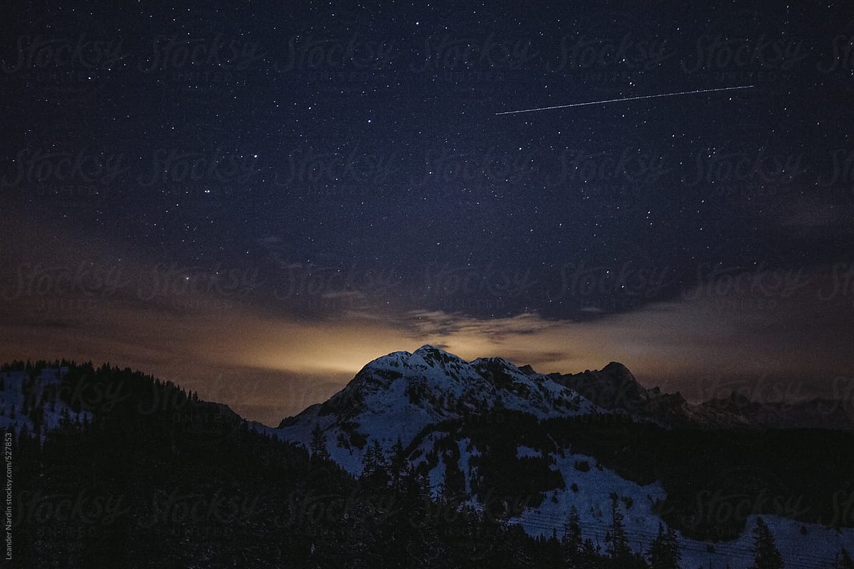 "Mountain Landscape Under Starry Night" by Stocksy Contributor "Akela ...
