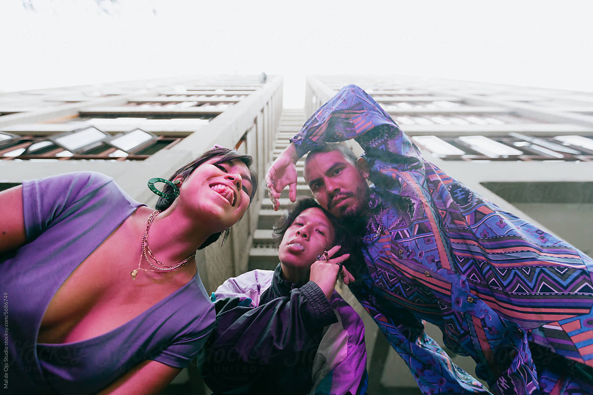 "Purple Urban Fashion Group Portrait" by Stocksy Contributor "Mal de ...