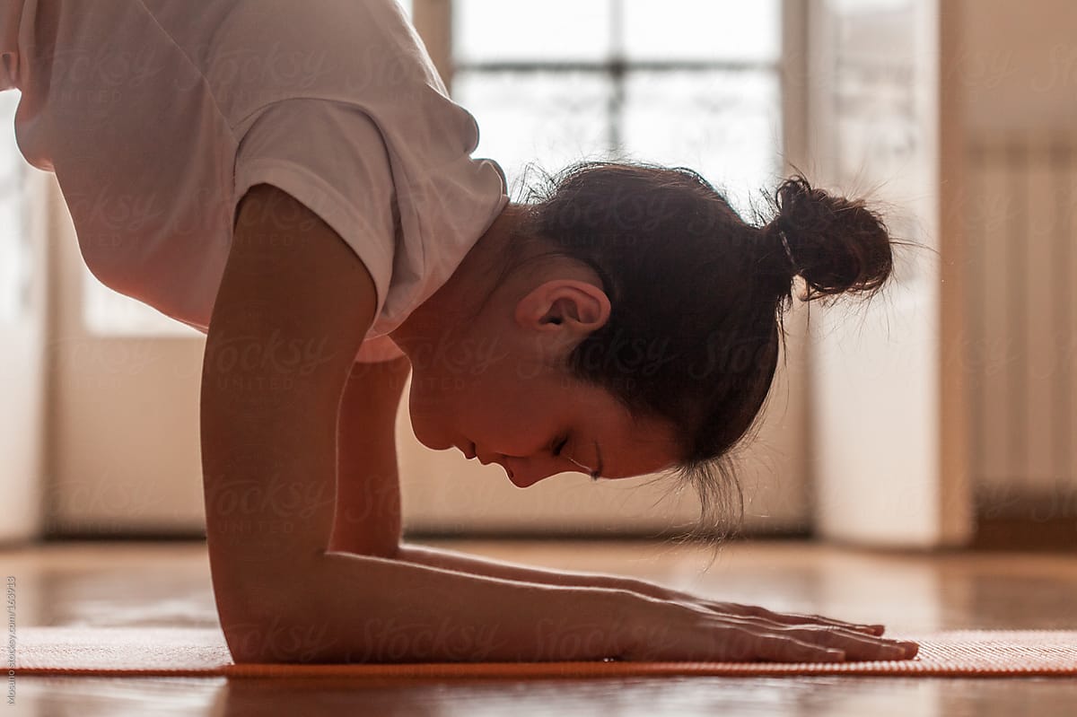 Close Up of a Woman in Yoga Posture - Stock Image - Everypixel