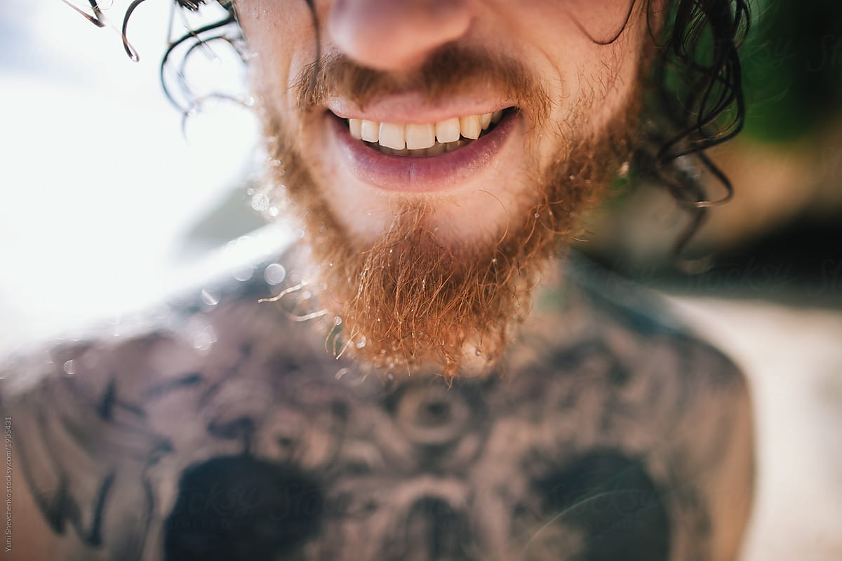 "Water Drops On A Young Man's Beard" by Stocksy Contributor "Yurii ...