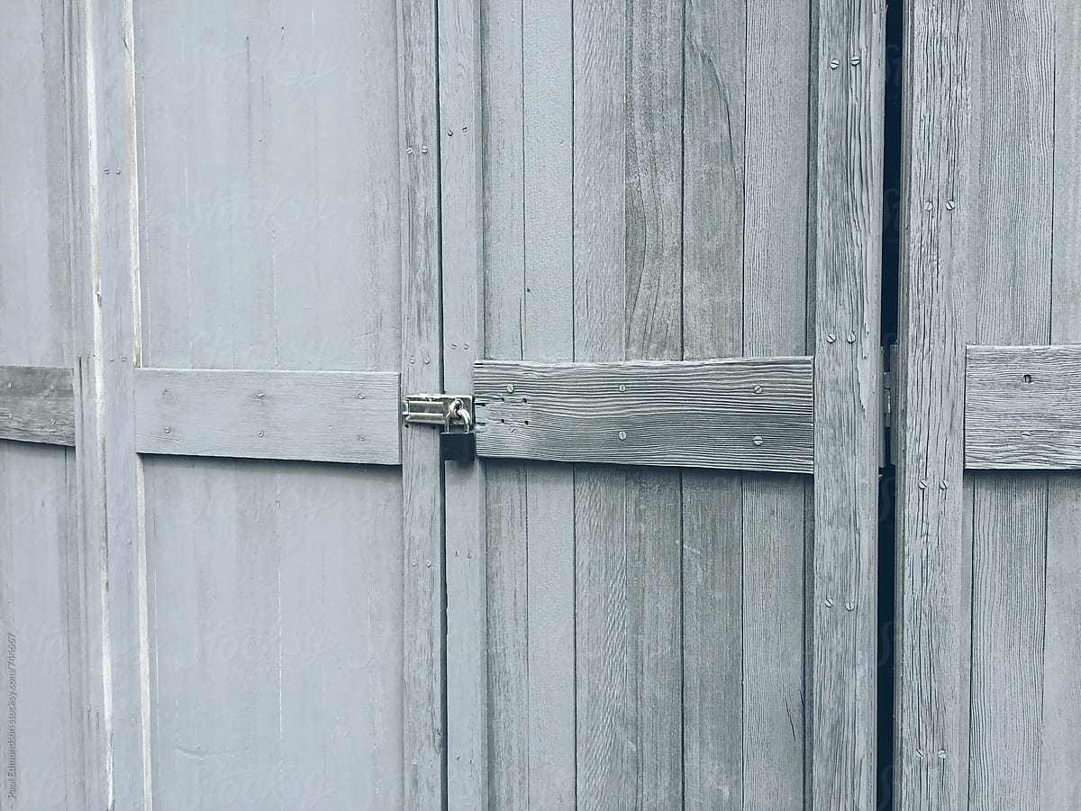 "Detail Of Painted Grey Wood Doors, Close Up" by Stocksy Contributor ...