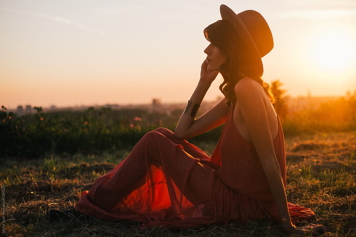 "Beautiful Woman During Sunset" by Stocksy Contributor "Maia Images ...