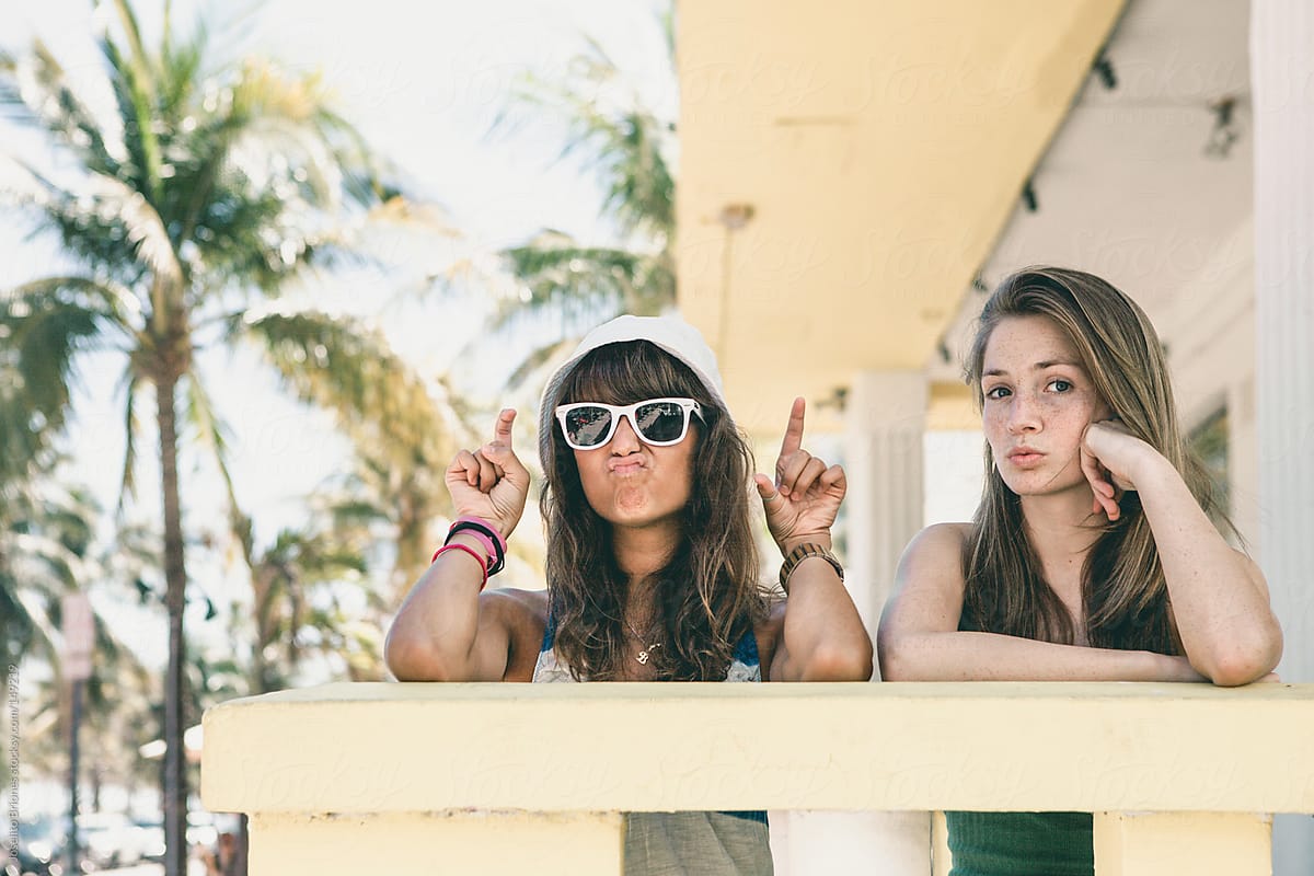 "Two Young Women Friends On Spring Break In Miami" by Stocksy ...