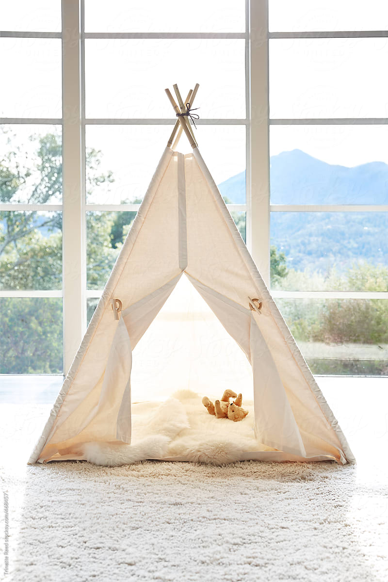 "Kid's Teepee Tent In Living Room With Stuffed Animal" by Stocksy ...
