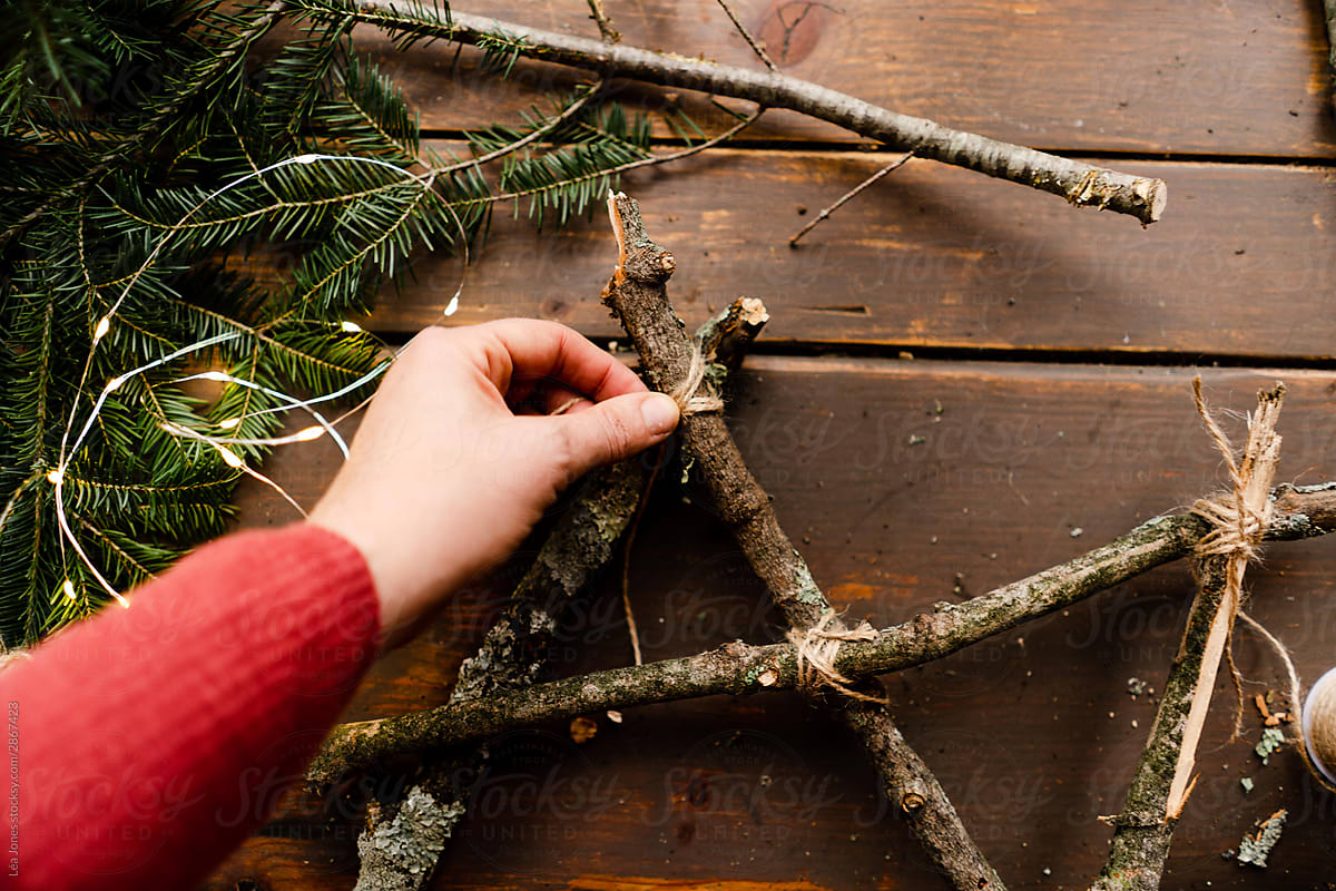 "Star Made From Wooden Sticks" by Stocksy Contributor "Lea Jones" - Stocksy