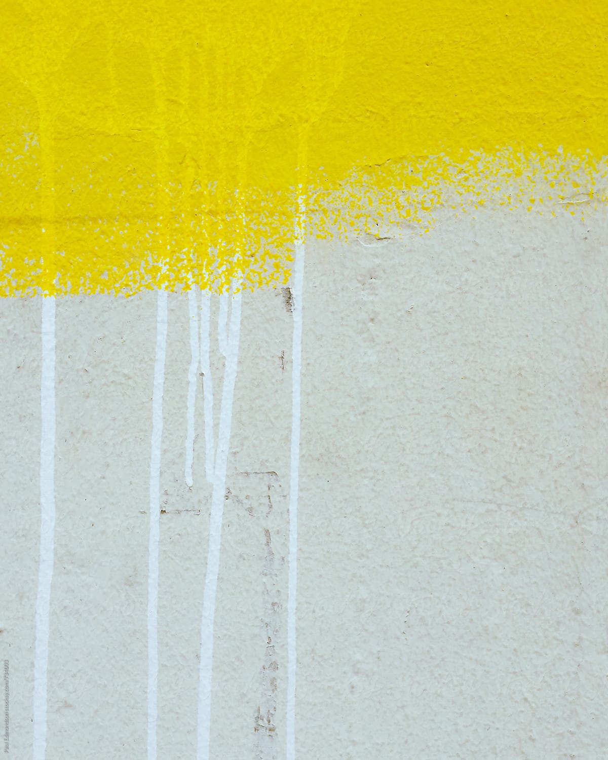 "Yellow Paint Covering Graffiti Tags On Urban Wall, Close Up" by ...