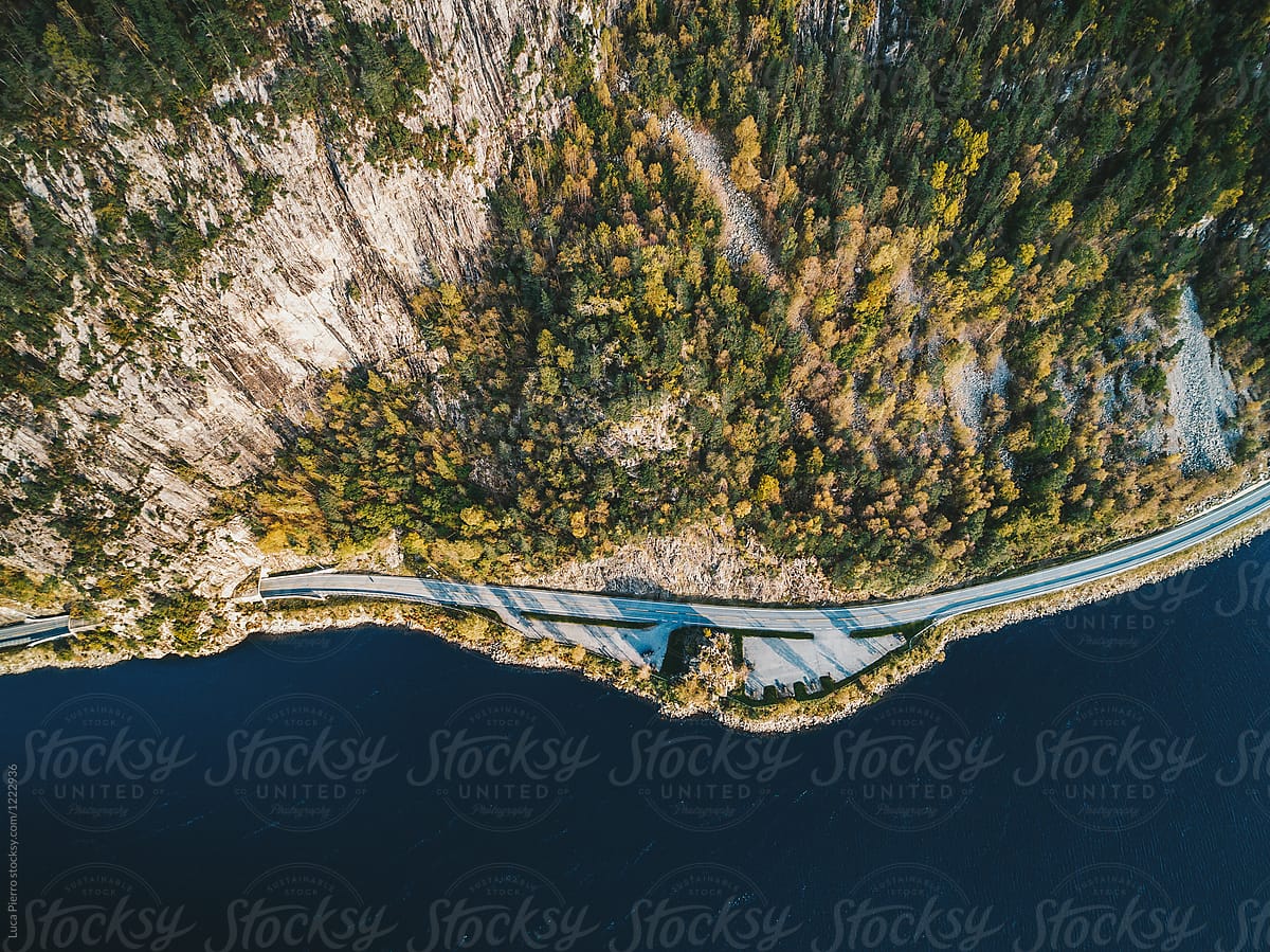 "Aerial View Of A Road Along The Seashore" by Stocksy Contributor "Sky ...
