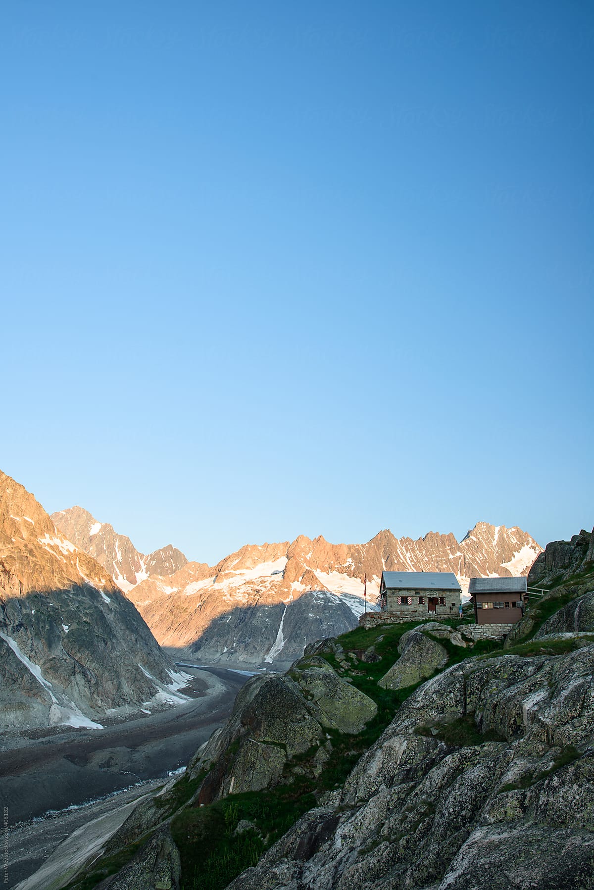 "Lauteraar Mountain Hut At Sunrise" by Stocksy Contributor "Peter Wey ...
