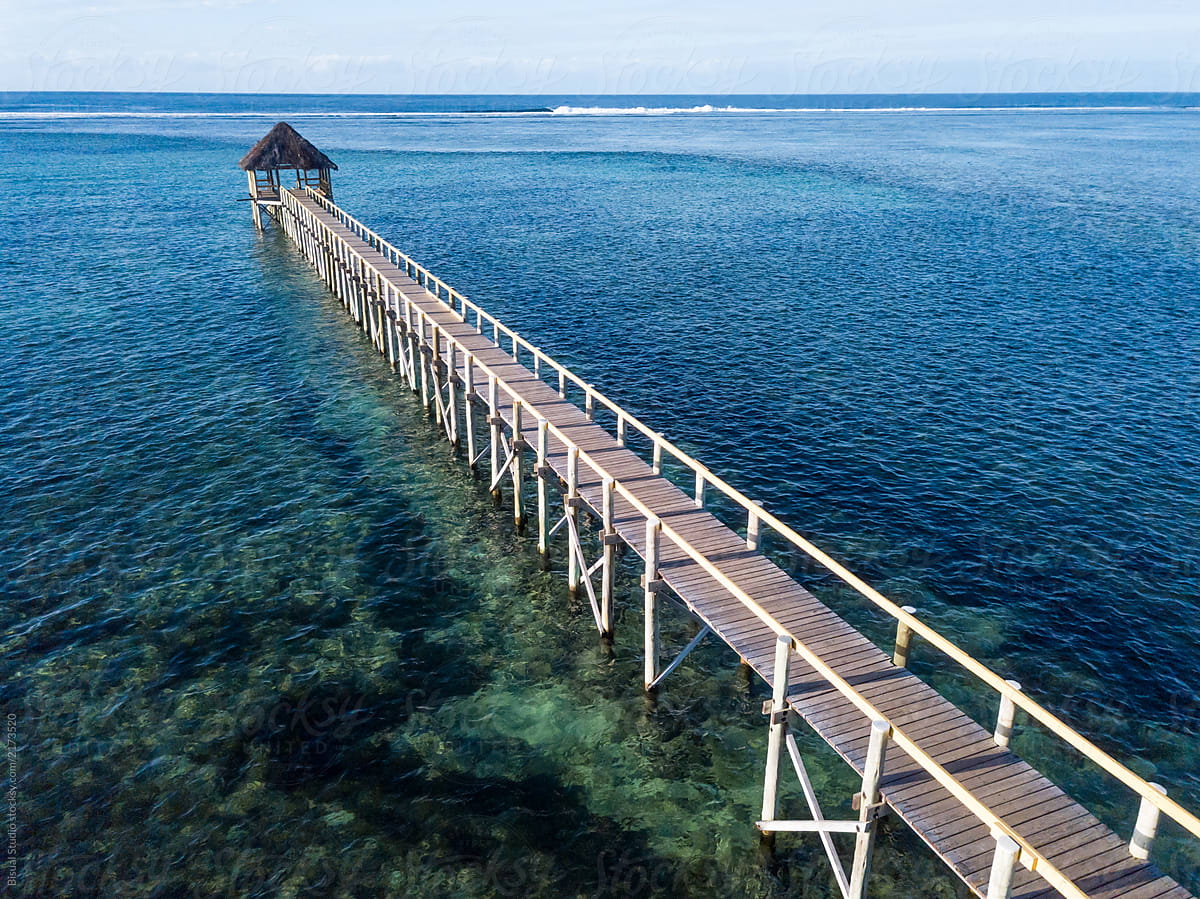 "Long Wooden Pier From Above" by Stocksy Contributor "Bisual Studio ...