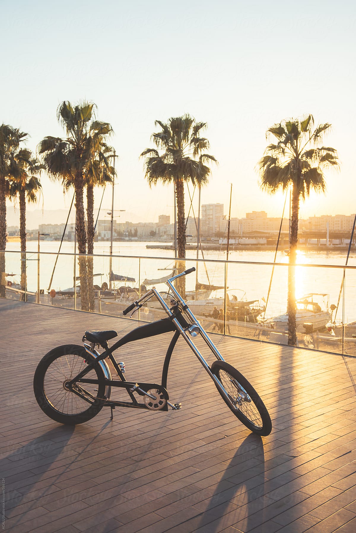 "Chopper Bicycle In The City At Sunset" by Stocksy Contributor "ACALU ...