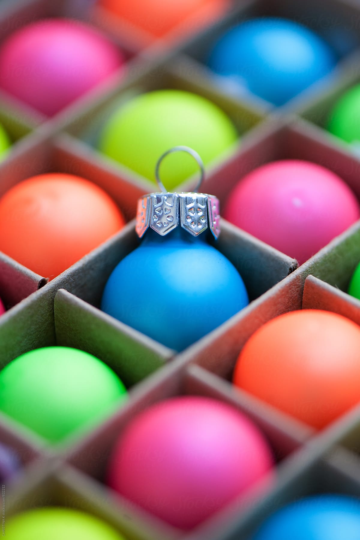 "Colourful Baubles In A Box" by Stocksy Contributor "CHRISTINA K" - Stocksy