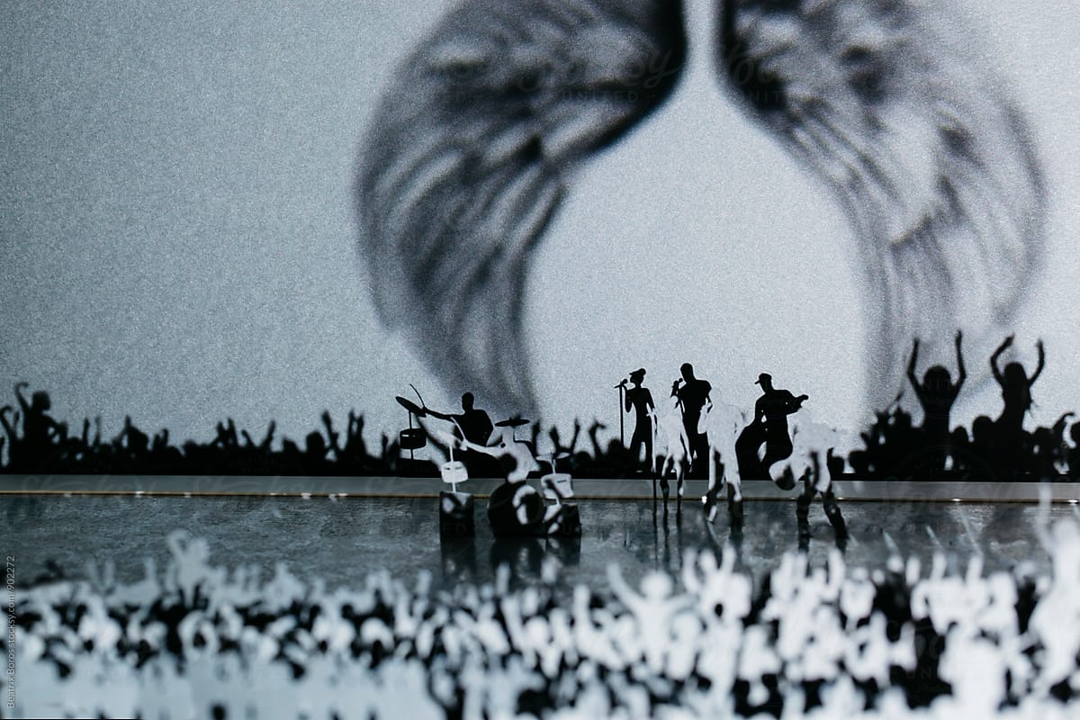 "Live Rock Concert With Shadow Made Of Cardboard" by Stocksy ...