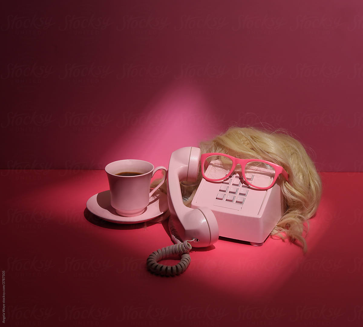 "Vintage Pink Phone Answering Message" by Stocksy Contributor "Angela ...