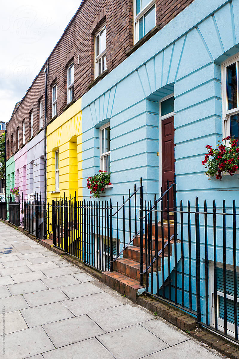 "Colored Houses In London" by Stocksy Contributor "Sky-Blue Creative ...