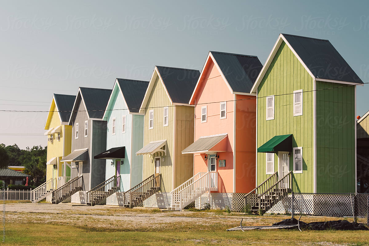 "Row Of Colorful Beach Houses" by Stocksy Contributor "Maryanne Gobble ...