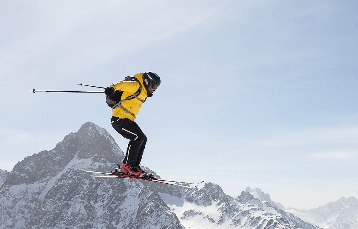 "Skier Jumping" by Stocksy Contributor "Ibex.media" - Stocksy