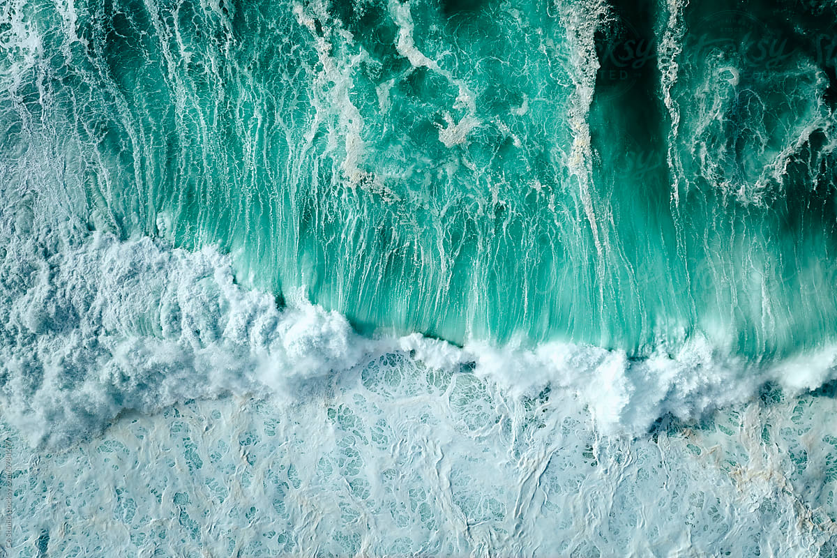 "Top Down Aerial View Of Moody Ocean Wave" by Stocksy Contributor "C6 ...