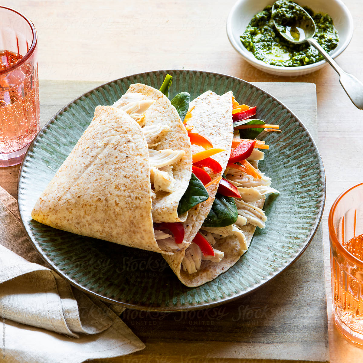 "Chicken Tortilla Wrap" by Stocksy Contributor "Nadine Greeff" - Stocksy