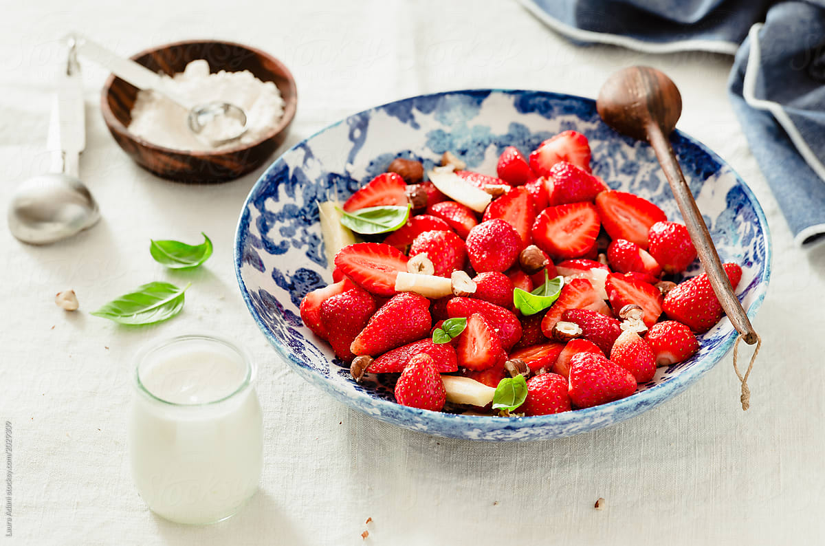 "Strawberries Salad With Basil And Ginger" by Stocksy Contributor ...