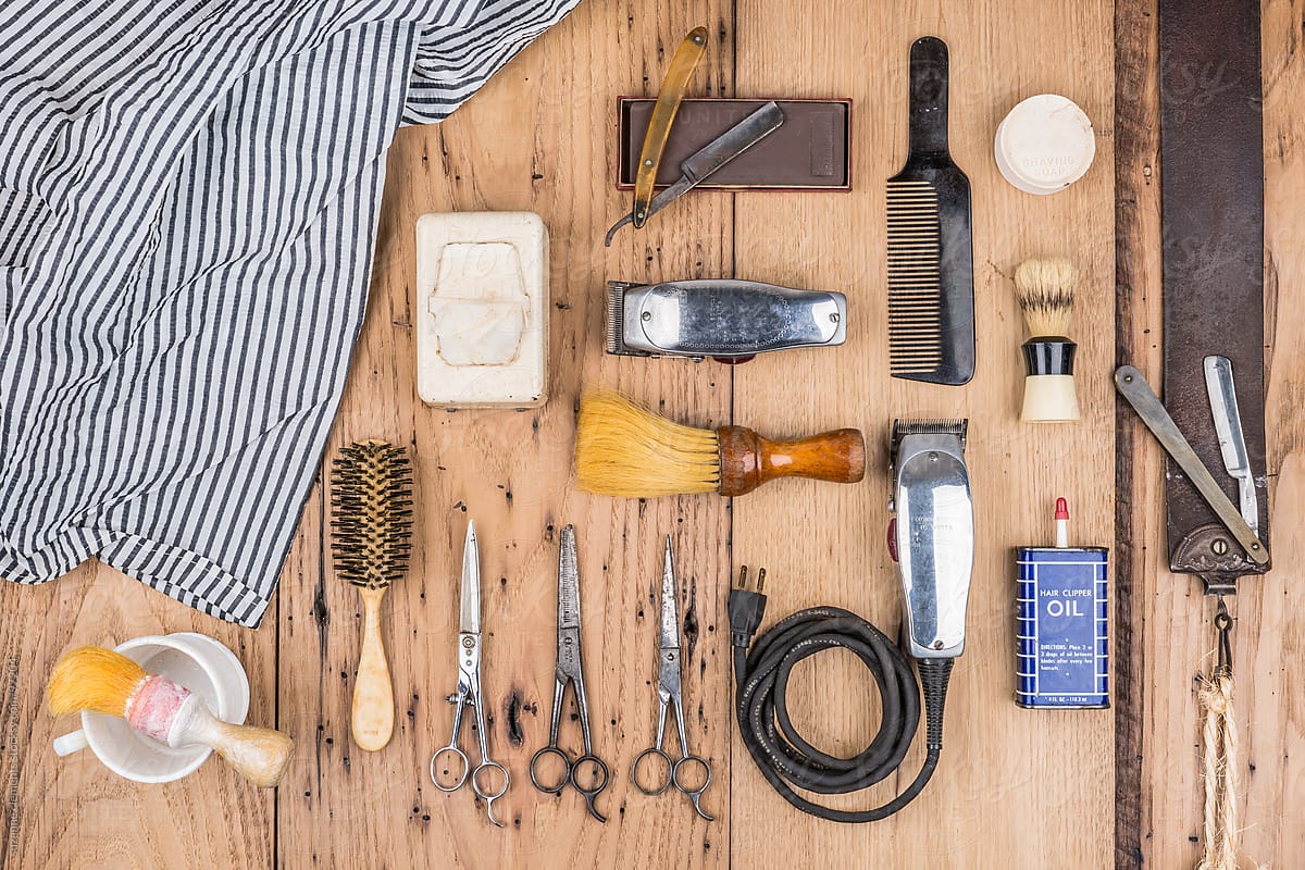 "Antique Collection Of Babershop Tools" by Stocksy Contributor "SKC ...