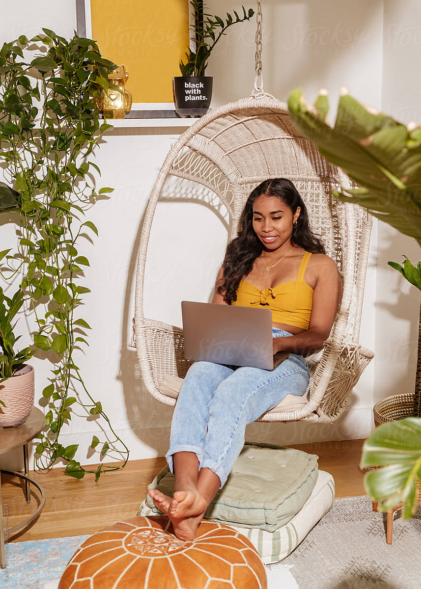 "Woman Working From Home" by Stocksy Contributor "Katelyn Perry" - Stocksy
