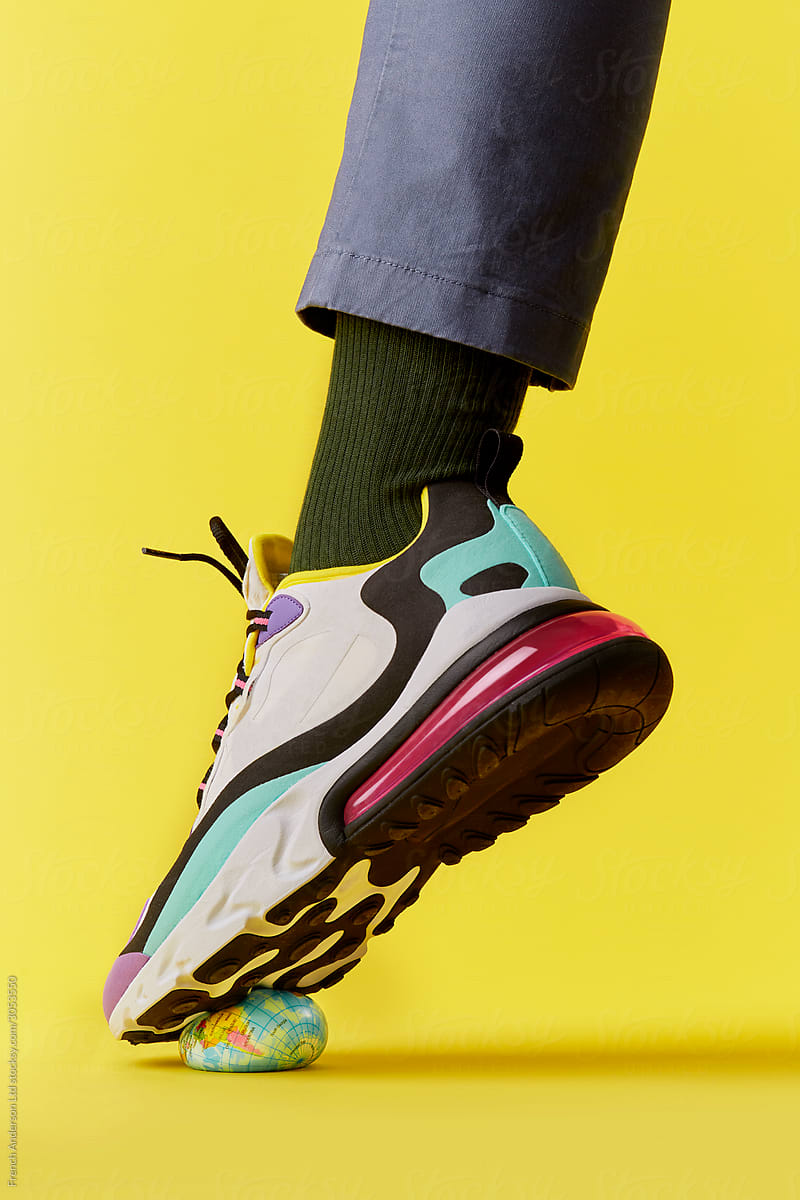 Foot In High Fashion Multi Coloured Trainer Steps On The The World By Foot In High Fashion Multi Coloured Trainer Steps On The The World By
