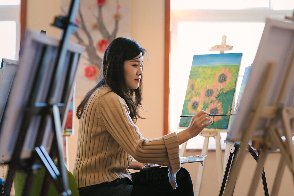 "Friends Learning Painting In A Classroom" by Stocksy Contributor ...