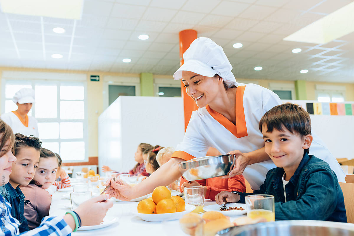 Chef giving food - Stock Image - Everypixel