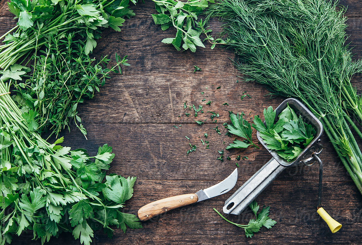 "Food: Herbs With Knife And Mill" by Stocksy Contributor "Ina Peters ...