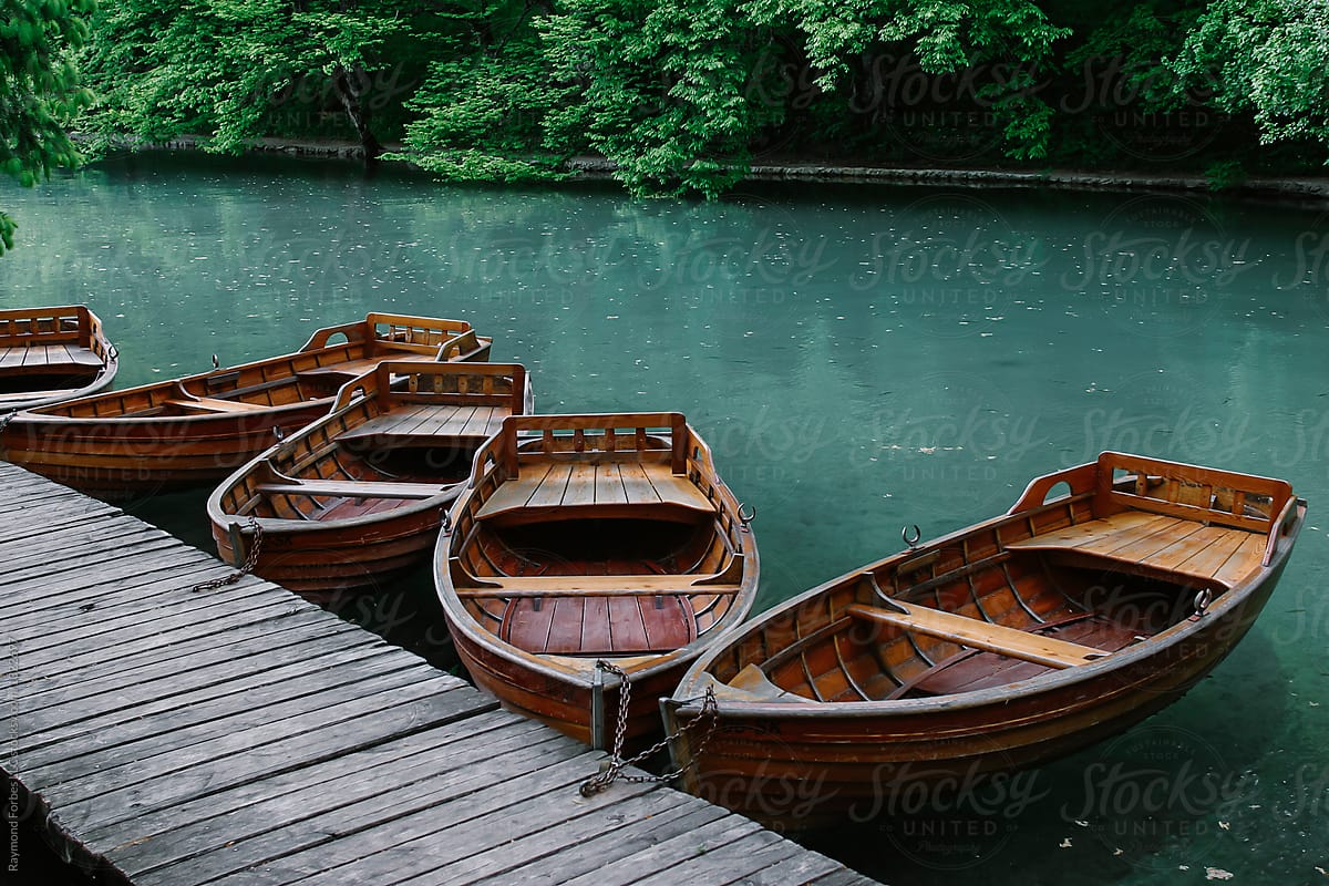 "Rowboat Tourist Boats At Plitvice Lakes National Park" by Stocksy ...