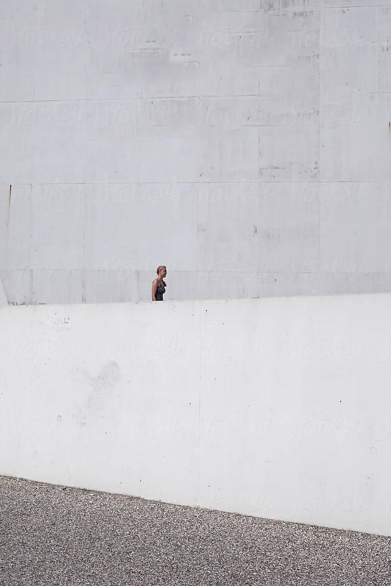 "Young Woman Walking On Modern Stairs" by Stocksy Contributor "Marcel ...
