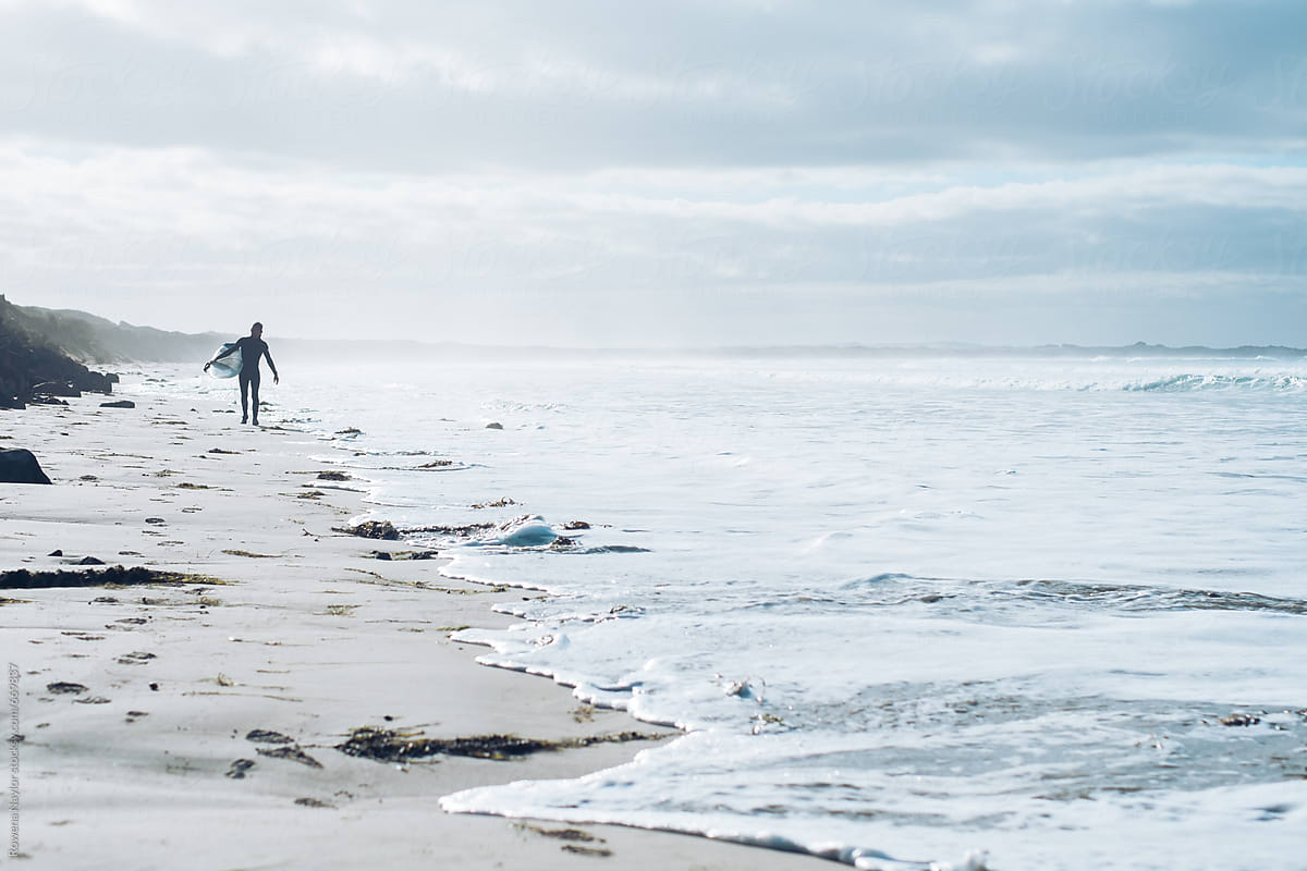"Silouette Of Early Morning Surfer" by Stocksy Contributor "Rowena ...