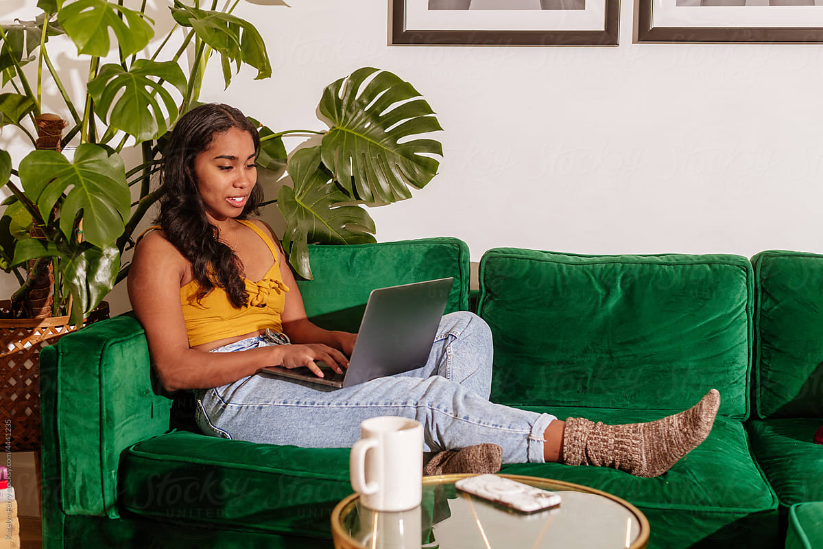 "Woman Working From Home" by Stocksy Contributor "Katelyn Perry" - Stocksy