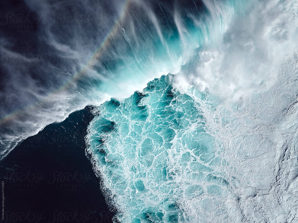"Top Down View Of Ocean Wave" by Stocksy Contributor "C6 Studio" - Stocksy