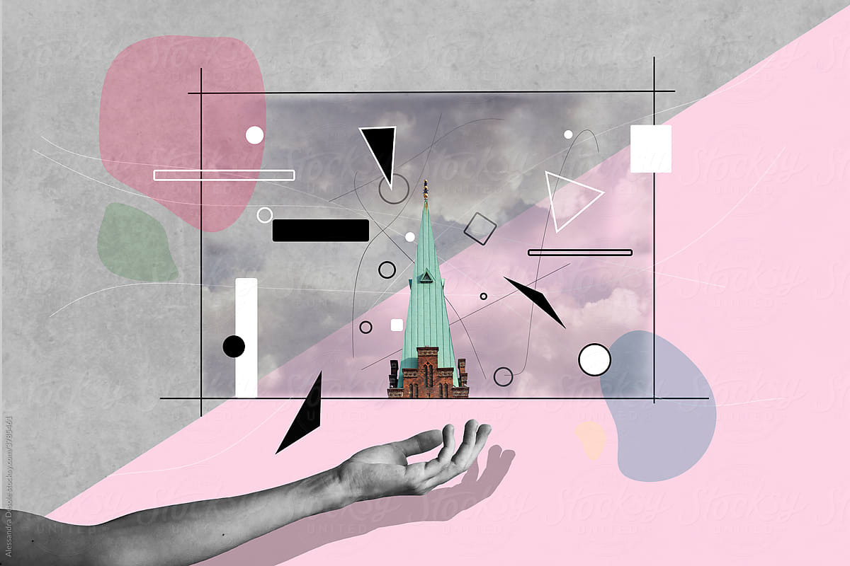 "Temple Of The Mind. Collage Illustration, Abstract Concept Of Mind ...
