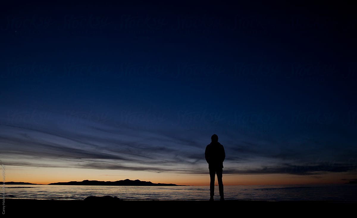 "Man In Sunset" by Stocksy Contributor "Carey Haider" - Stocksy