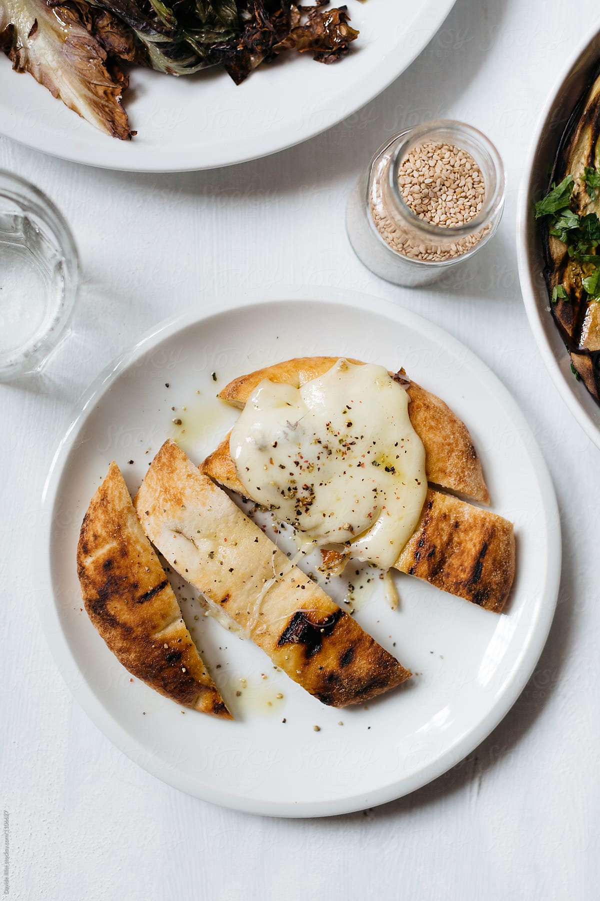 "Toasted Bread With Melted Cheese And Mixed Grilled Vegetables." by ...