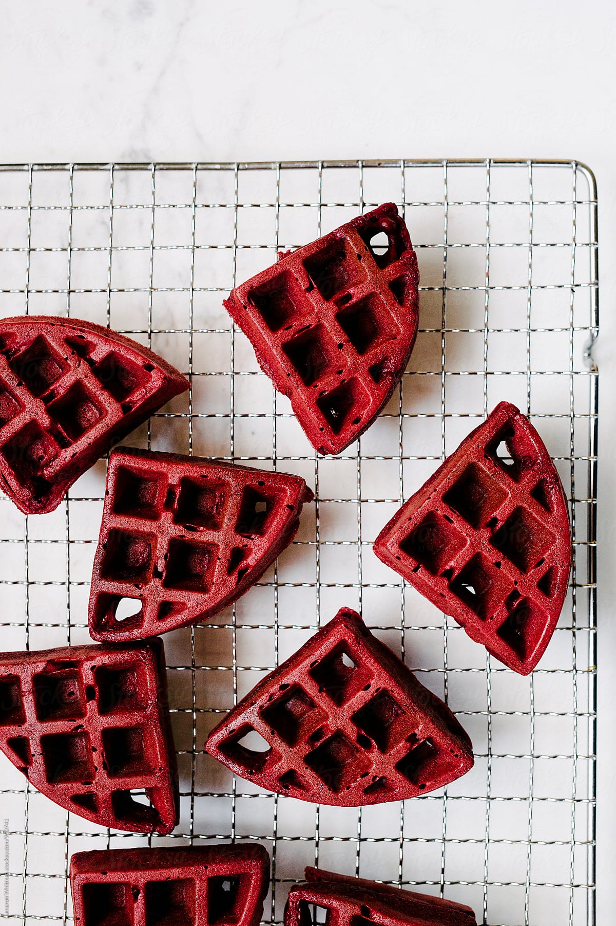 "Red Velvet Cake Waffles" by Stocksy Contributor "CWP, LLC" - Stocksy