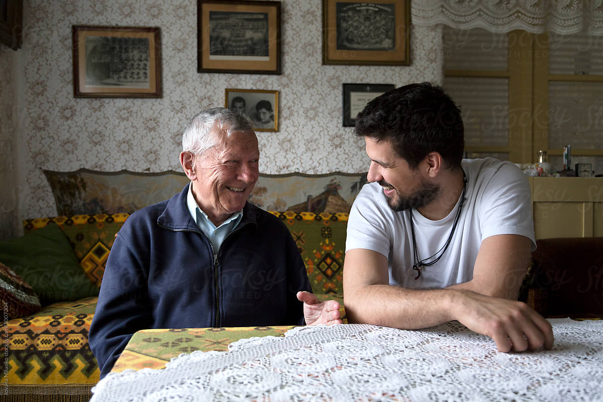 "Grandfather And His Adult Grandson Laughing" by Stocksy Contributor ...