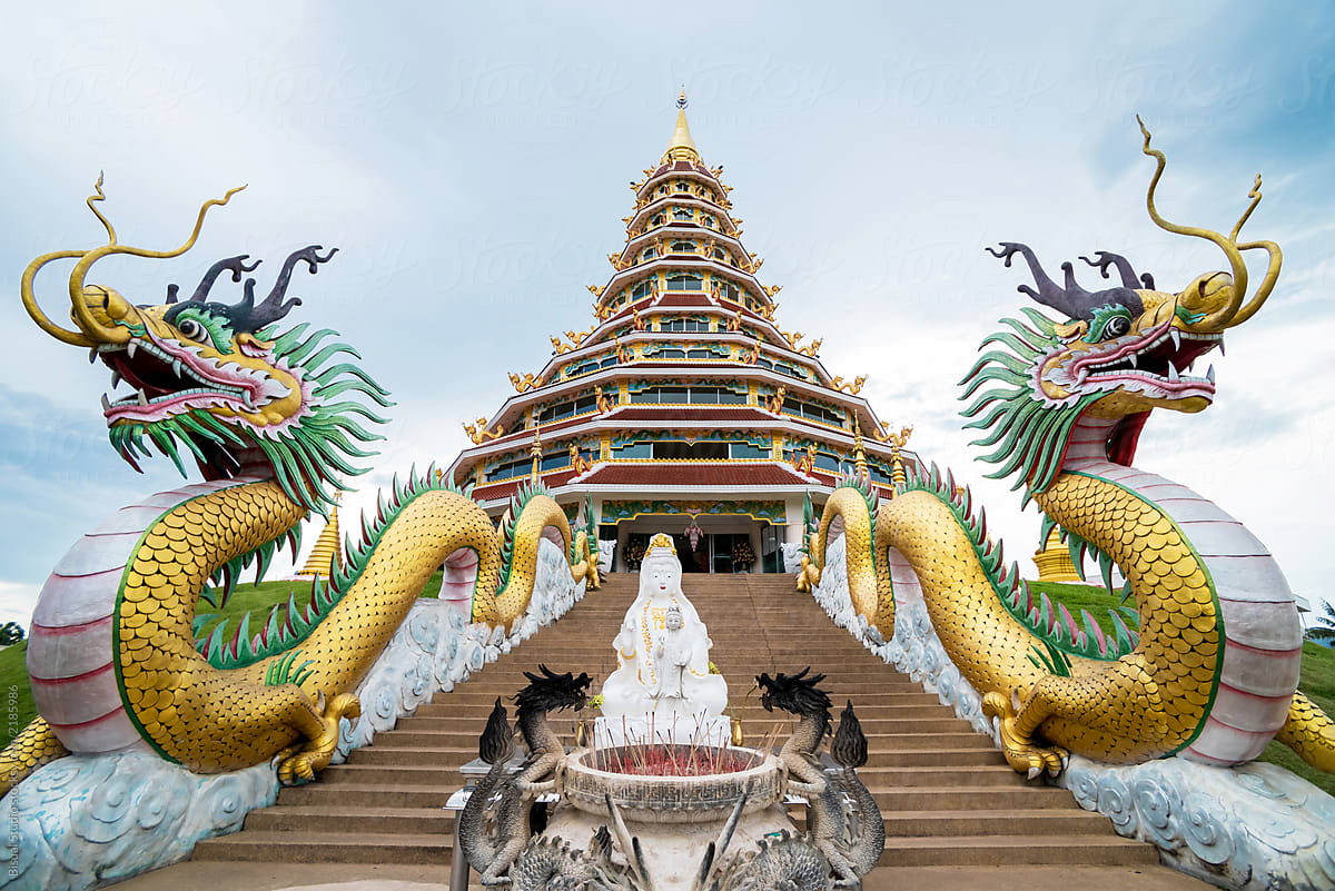 "Golden Dragons And Beautiful Temple" by Stocksy Contributor "Bisual ...