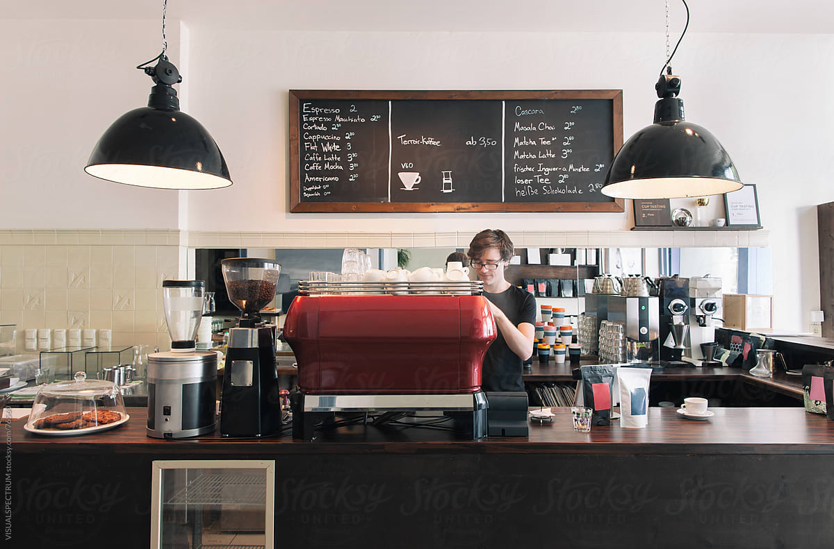 "Barista At Work" by Stocksy Contributor "VISUALSPECTRUM" - Stocksy